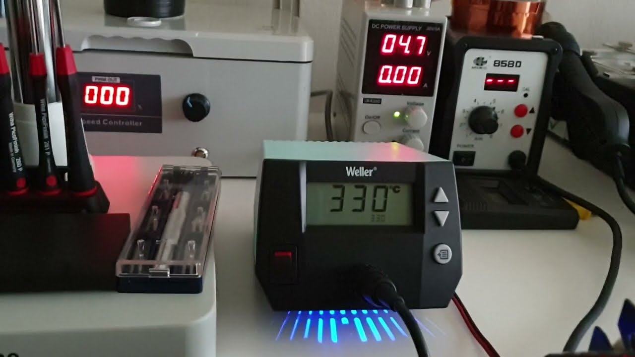 Installing LED to the Weller soldering machine - YouTube