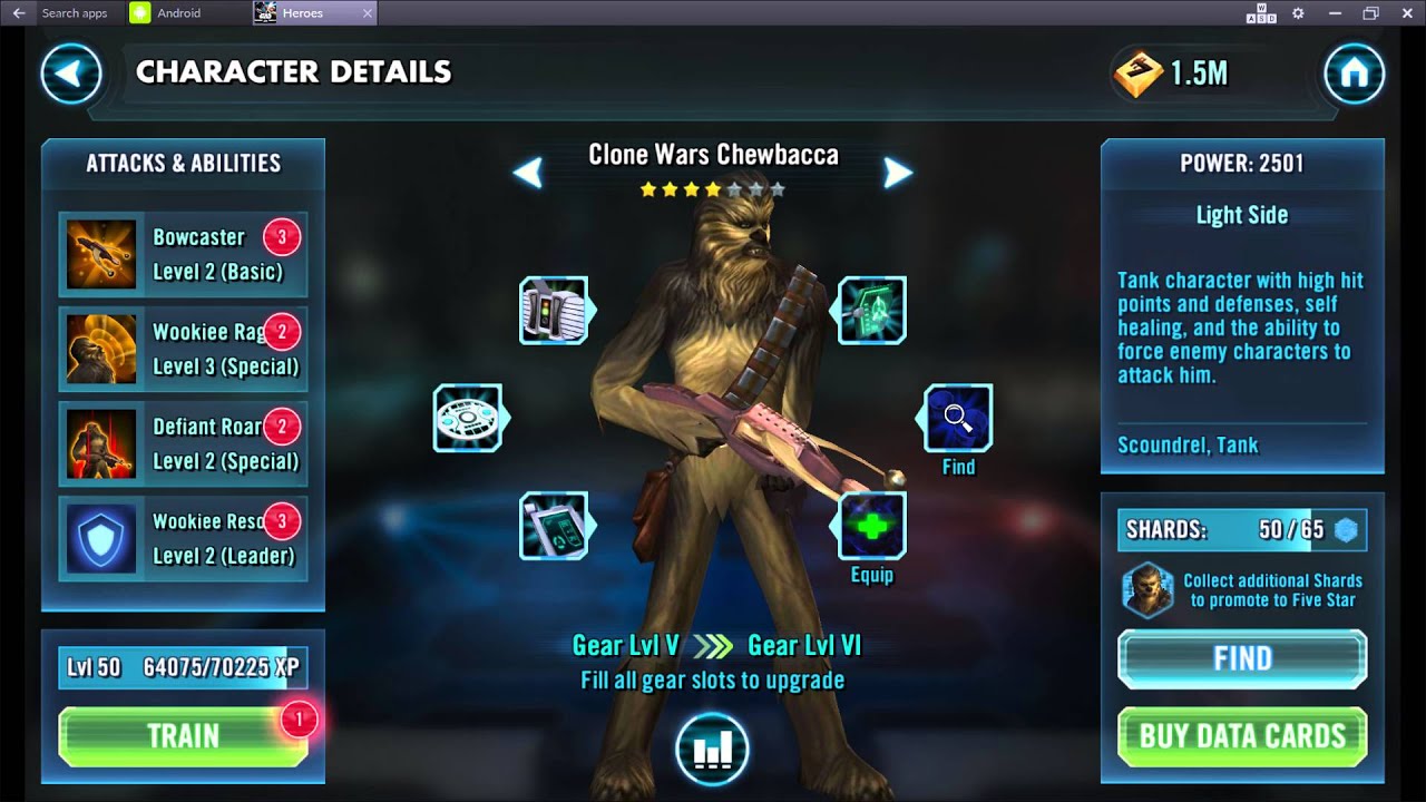 Star Wars Galaxy of Heroes: Clone Wars Chewie Hero Review - YouTube
