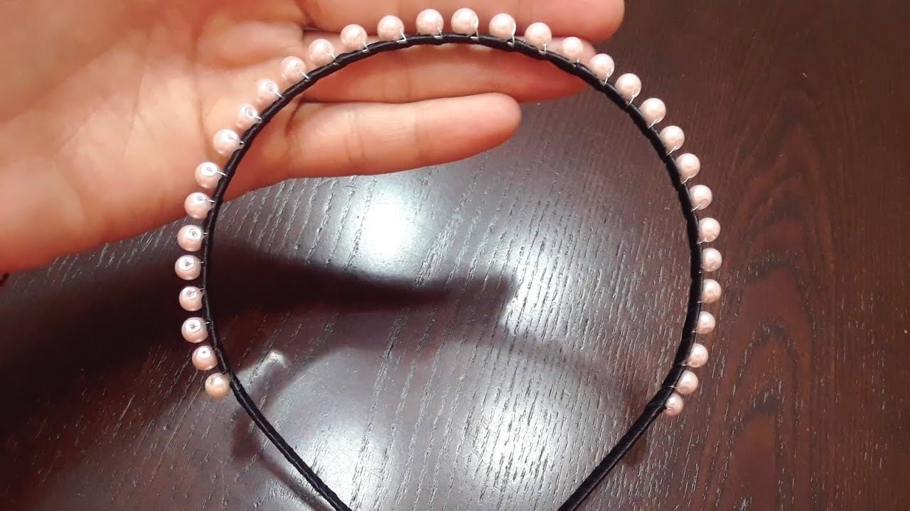Cintillo para el cabello forrado con perlas y listón | Easy Headband ...