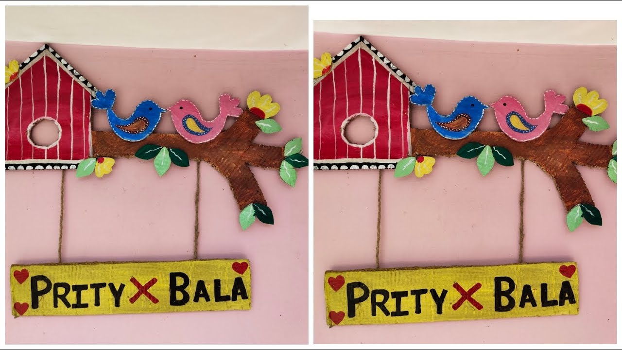 Home name Plate craft ideas/name Plate painting craft/name Plate craft ...