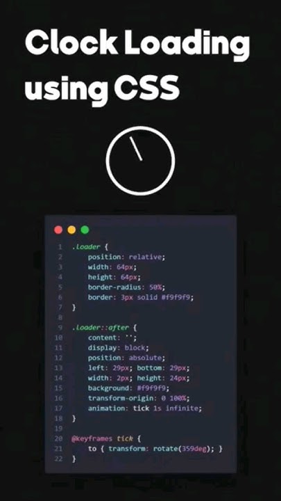 How to make Clock Loading animation in css #coding #cssanimation #css3animation #css - YouTube