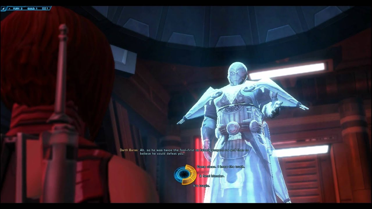 SWTOR - Oh Darth Baras, you silly. - YouTube