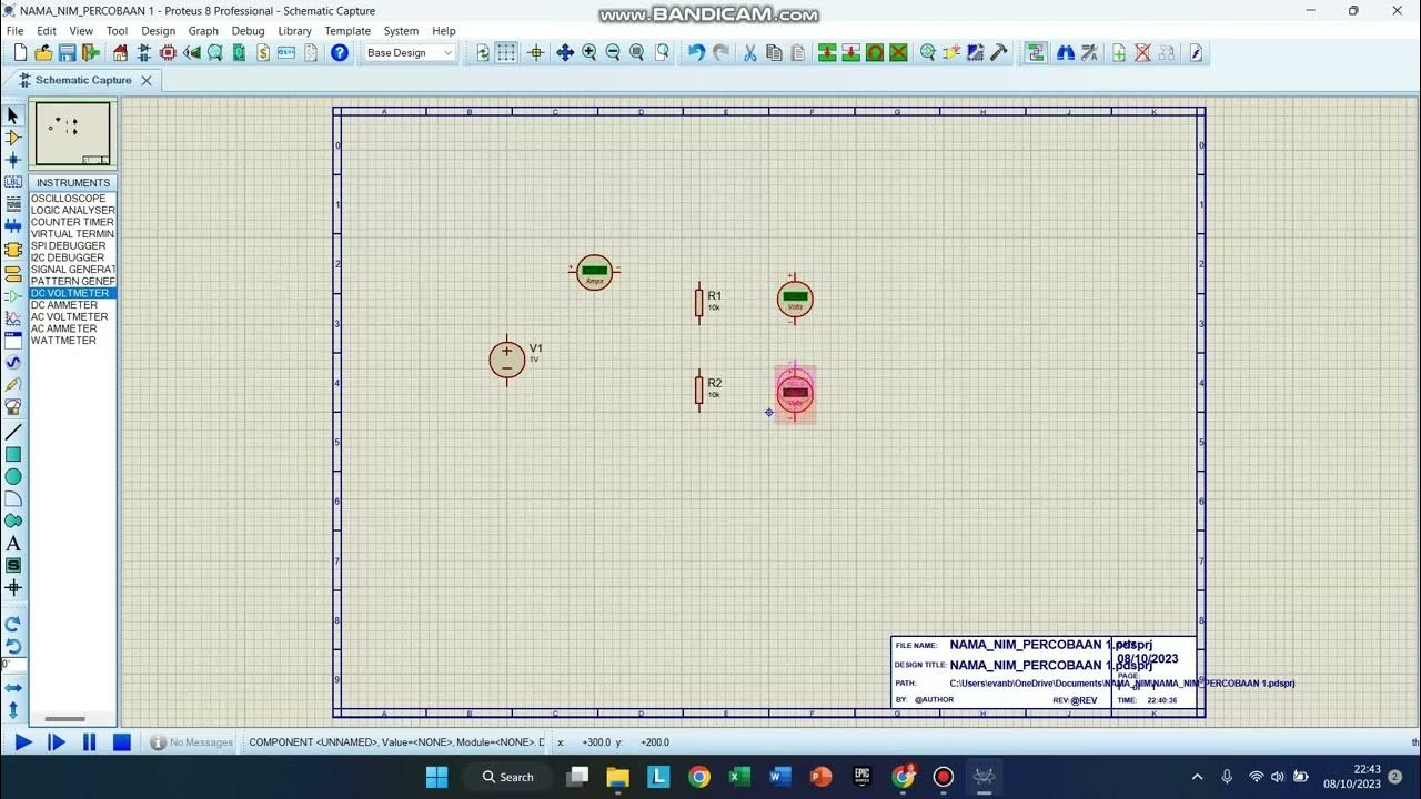 1 Membuat Rangkaian Seri Menggunakan Aplikasi Proteus 8 - YouTube