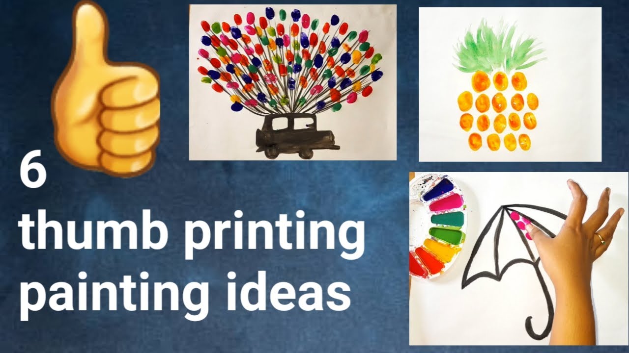 6 thumb printing painting ideas for kids/kids special paintings - YouTube