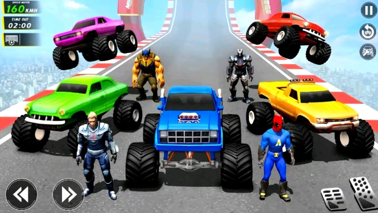 Super Monster Car's Ultimate Stunt Challenge - Mega Ramp monster Truck ...