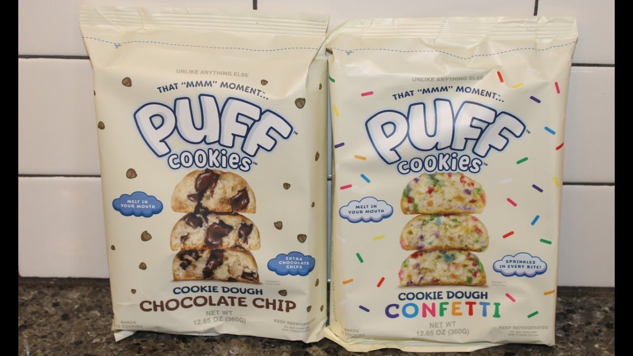 Puff Cookies Cookie Dough: Chocolate Chip & Confetti Review - YouTube
