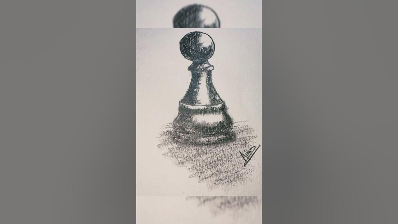How to draw chess piece(Pawn pencil drawing) #drawing #art # ...