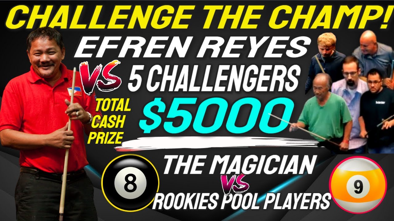 Efren Reyes The Magician DESTROYS 5 Random Pool Players for $5k! - YouTube