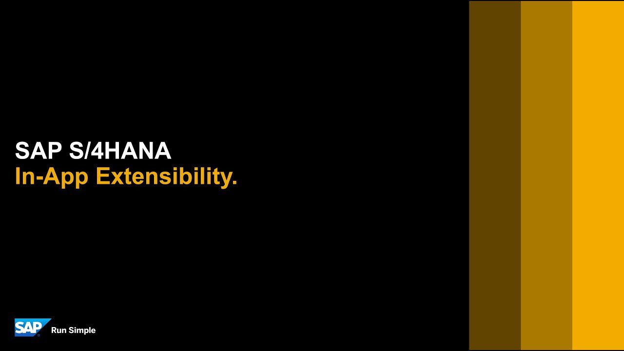 SAP S/4HANA In-App Extensibility - YouTube