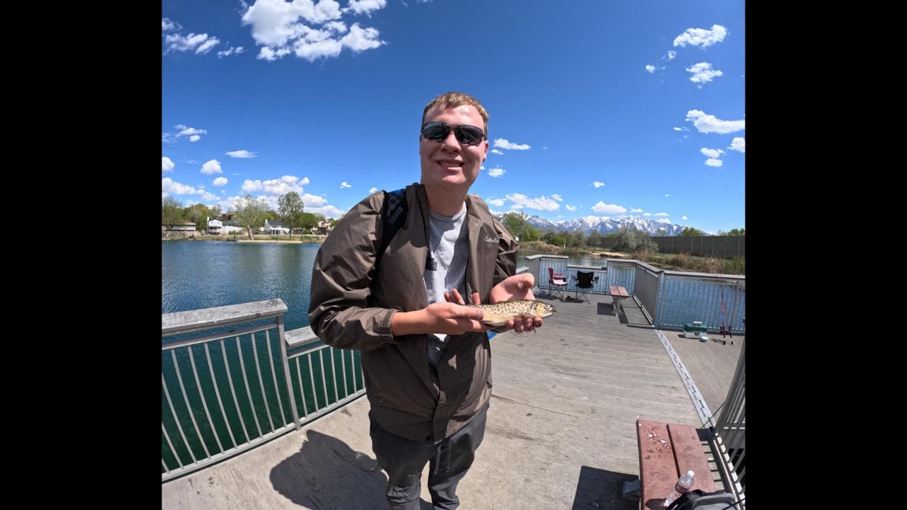 Jaxon Hunting down All of the Tiger Trout here at Willow Park Pond ...