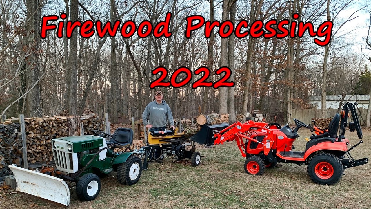 Firewood processing 2022, using a Kioti CS2520, CountryLine 25 ton ...