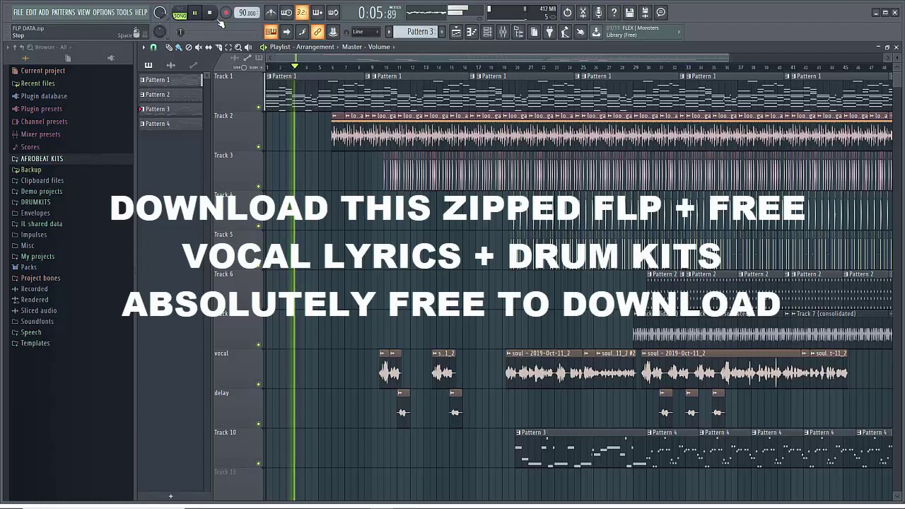 FREE ZOUK AFROBEAT FLP + DRUMKITS + VOCAL LYRICS - YouTube