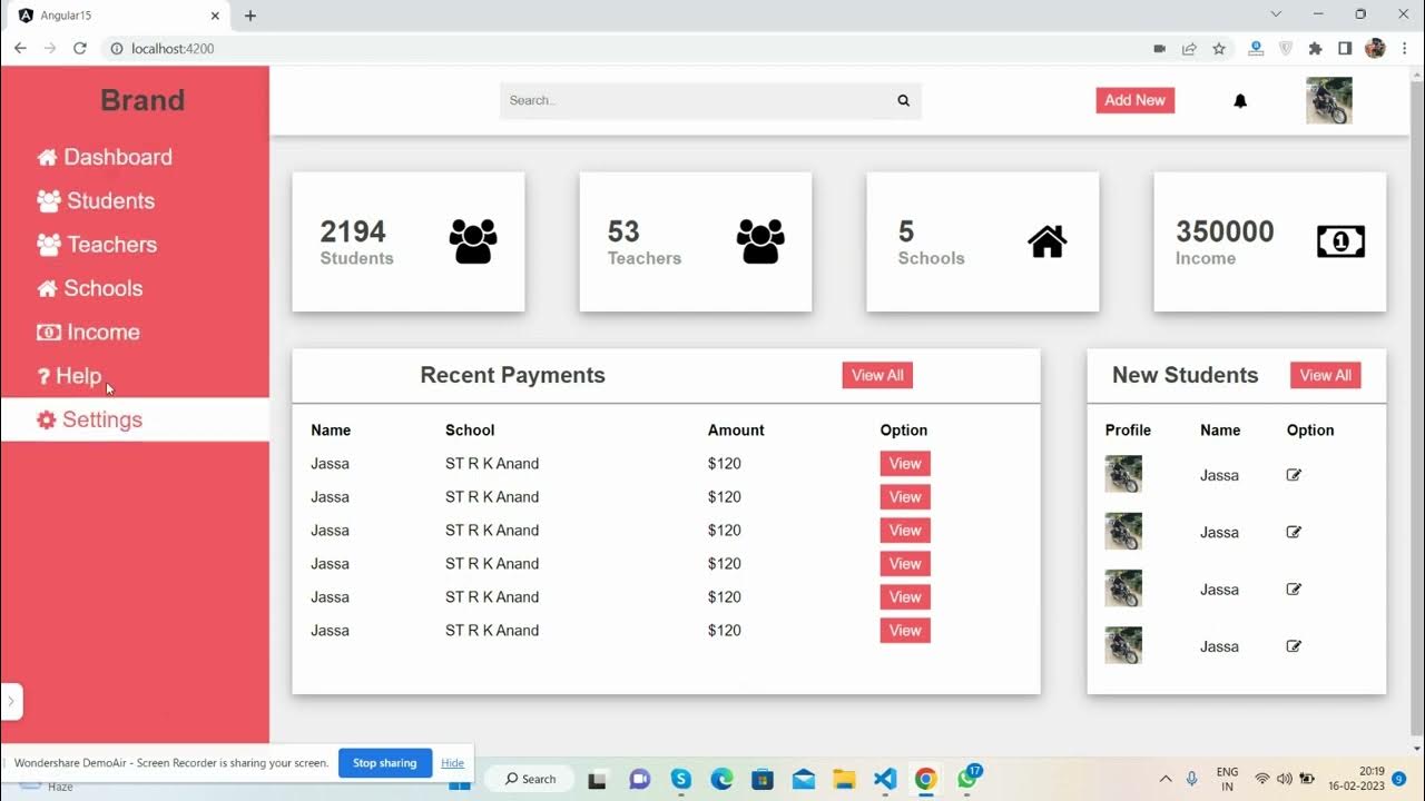 Responsive Admin Dashboard using Angular 15, HTML and CSS - YouTube