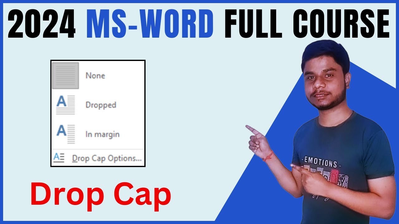 Add a Drop Cap In MS Word | MS Word full course in Hindi | MS Word ...
