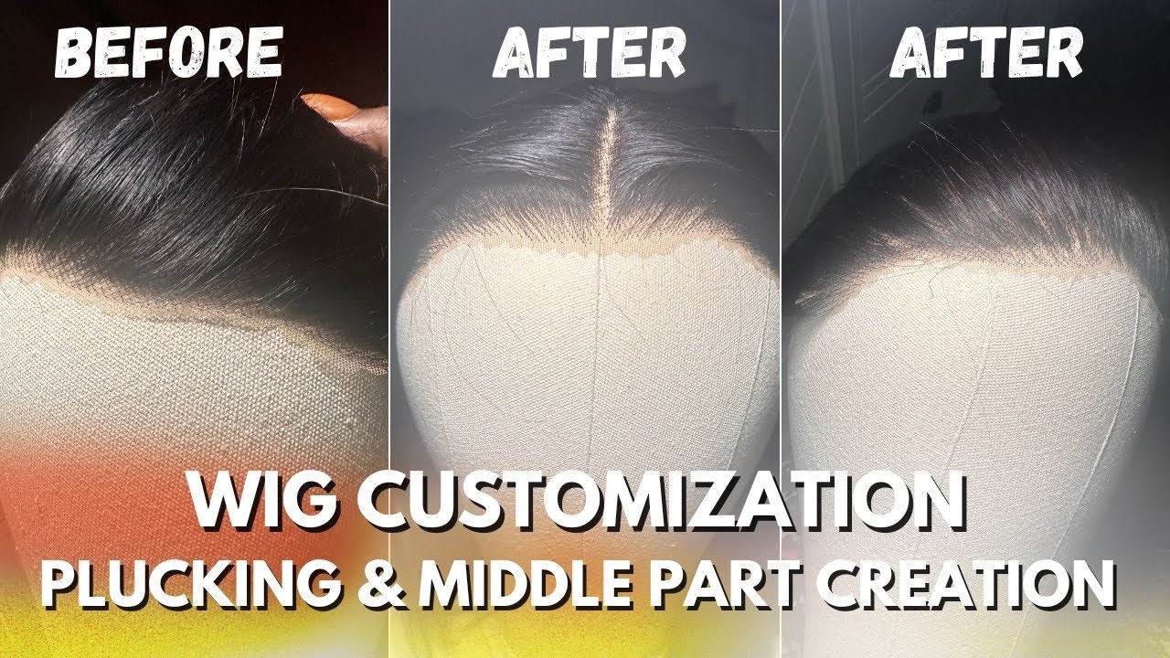 HOW TO: Wig Customization| Plucking| Creating Middle Part *BEGINNER ...