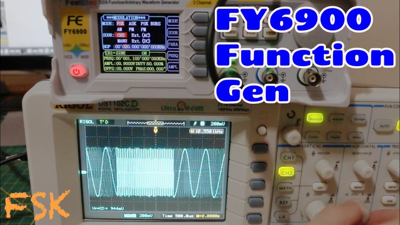 Feeltech FY6900 60MHz Arbitrary Function Generator Tryout - YouTube