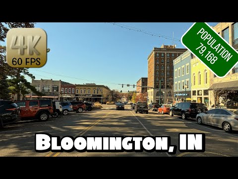 Driving Around Bloomington, Indiana and Indiana University Campus in 4k Video