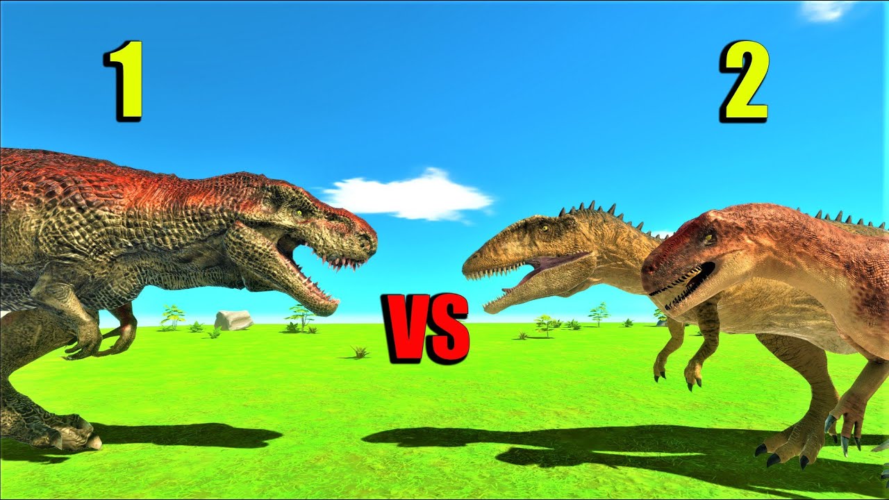 1 T-rex vs 2 units ARBS animal revolt battle simulator how strong is t ...
