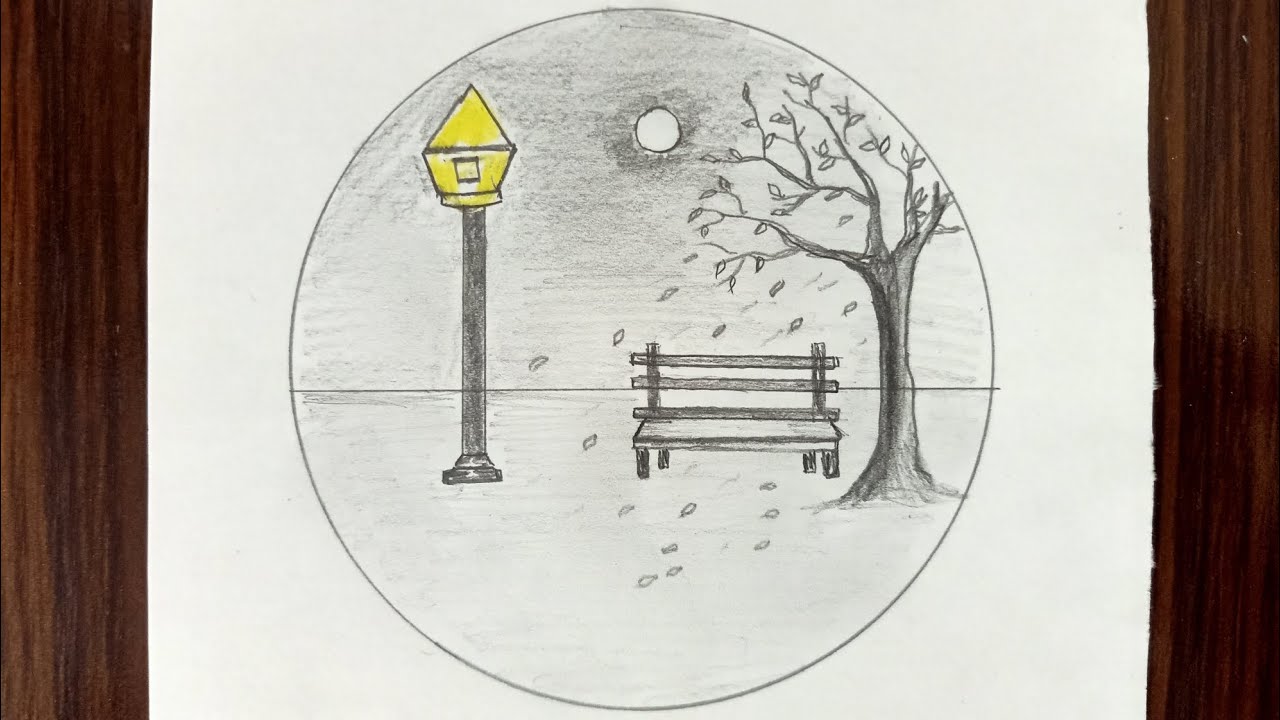 How to draw fall secnery easy | drawing step by step | Autumn scenery ...