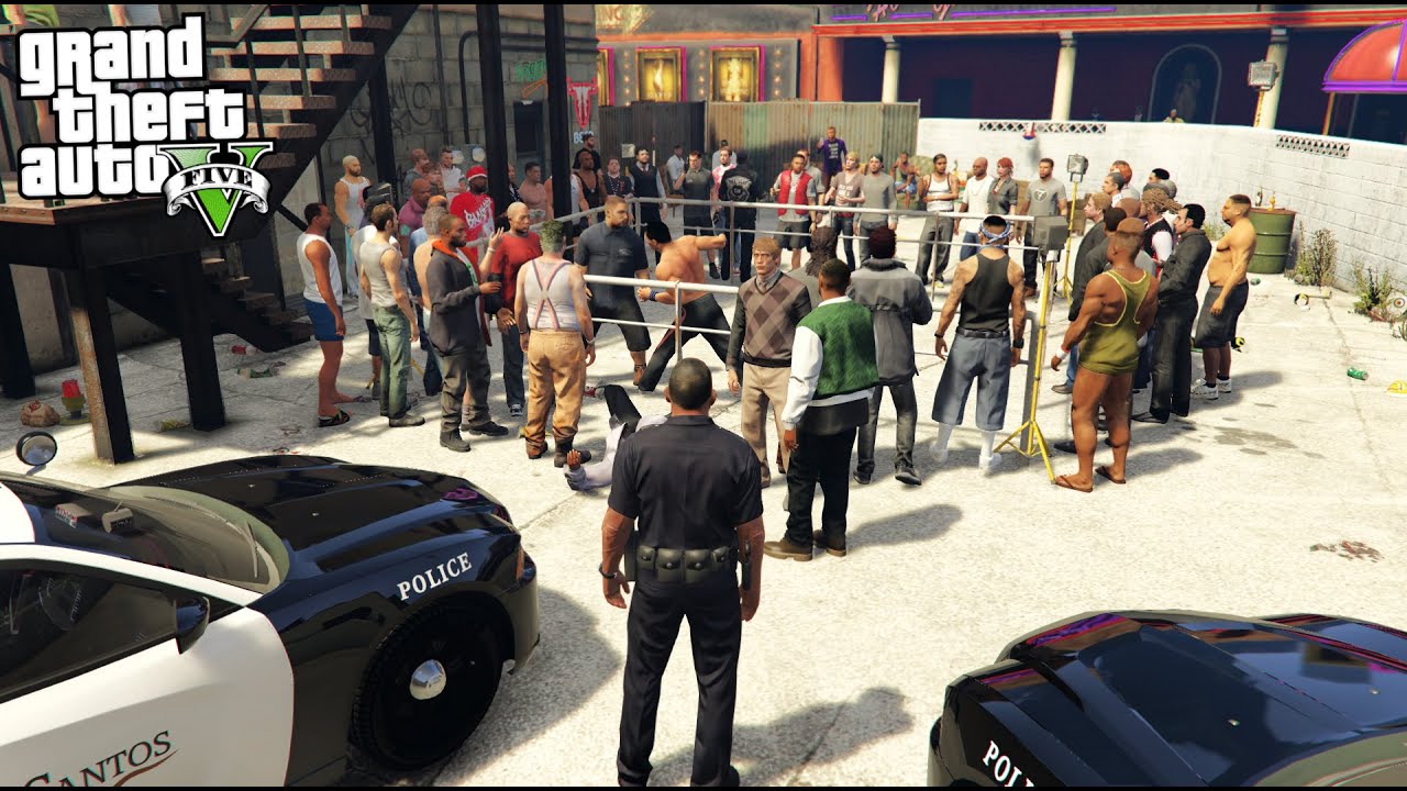 GTA 5 FIGHT CLUB MOD!! COPS CALLED (GTA 5 Mods) - YouTube