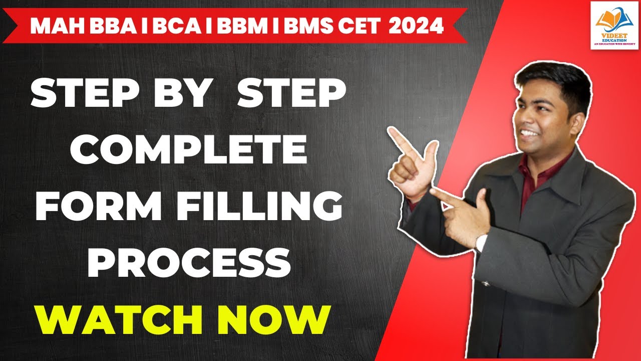 MAH BBA I BCA I BBM I BMS CET 2024 I STEP BY STEP COMPLETE FORM FILLING ...