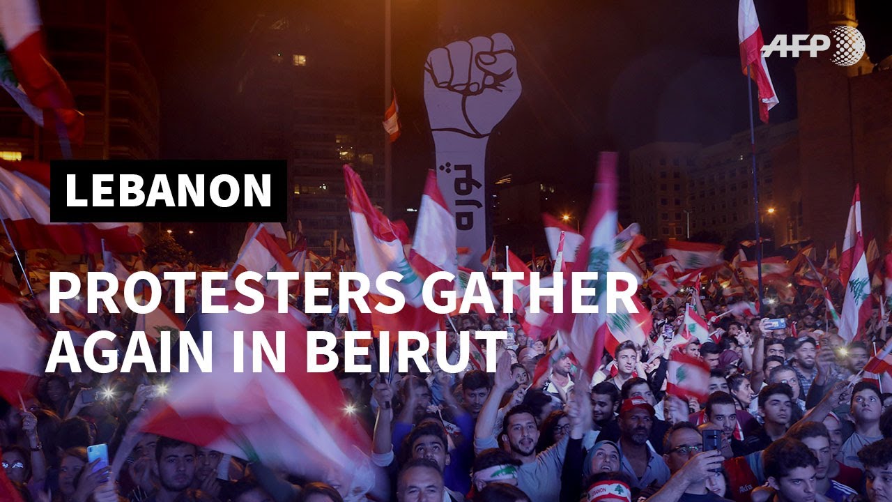 Thousands protest in Lebanon after rally to support president | AFP ...