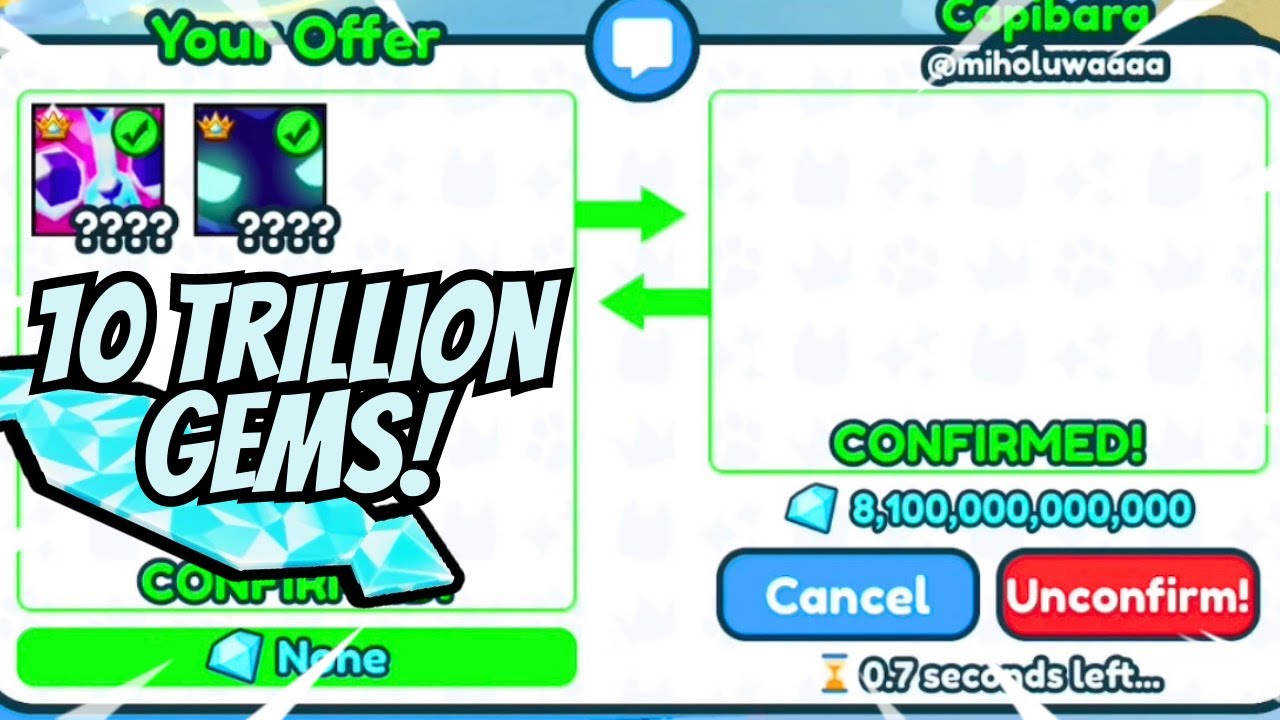 *10T GEMS* PSX a trading Montage #43 | Roblox | Pet Simulator X - YouTube