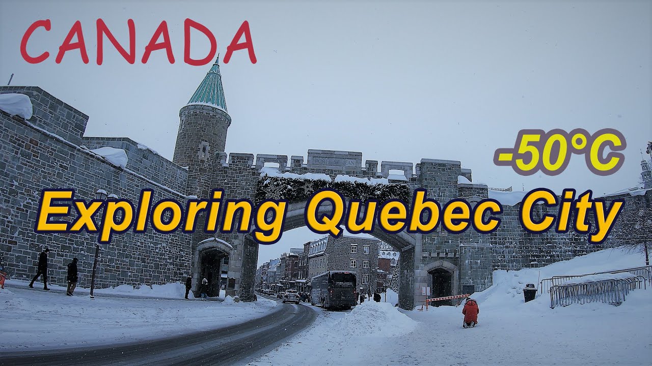 [4K] Exploring Quebec City in extreme cold day Canada 中文旁白 English and ...
