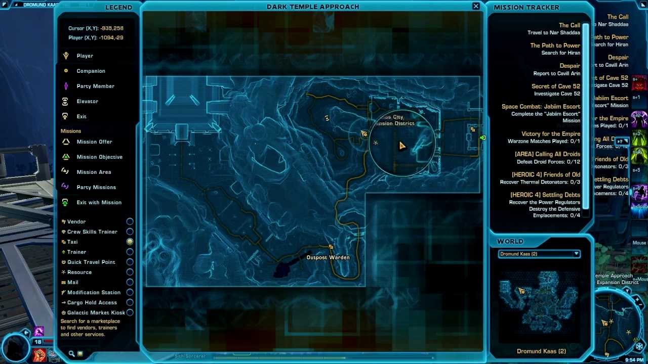 Datacron Locations on Dromund Kaas Star Wars The Old Republic - YouTube