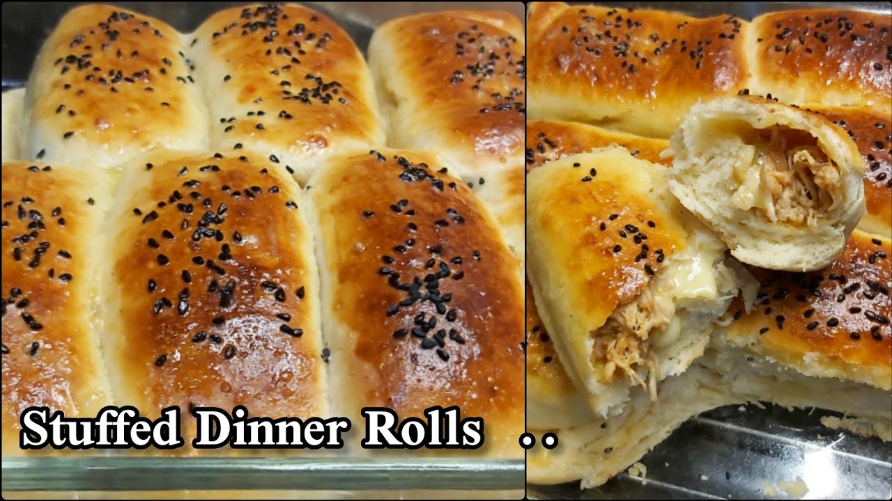 Chicken Stuffed Dinner Rolls - Dinner Cheesey Buns - Dinner Rolls - YouTube