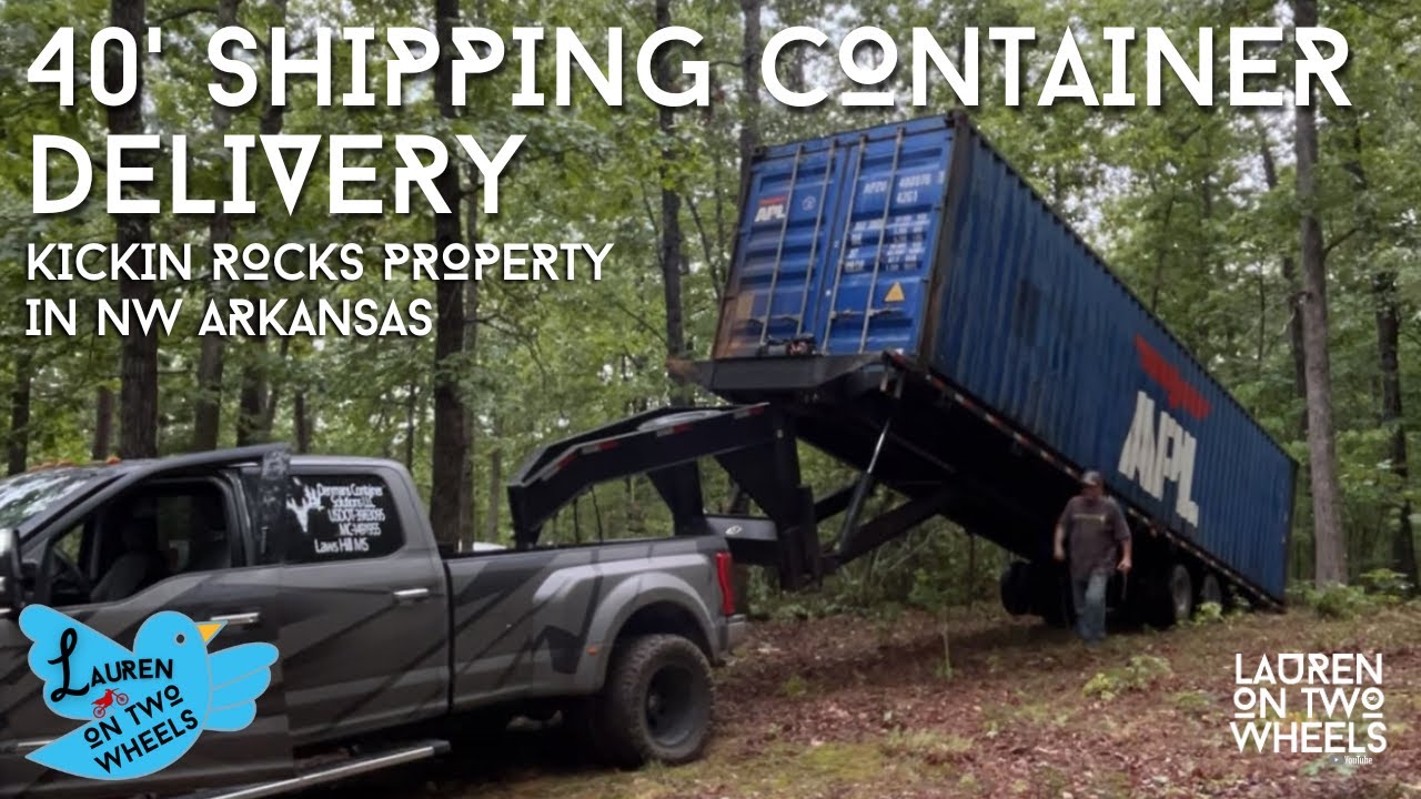 40' Container Delivery at Kickin Rocks in NW Arkansas - YouTube