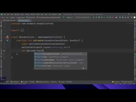 textview in android studio kotlin and set text value programaticaly - YouTube