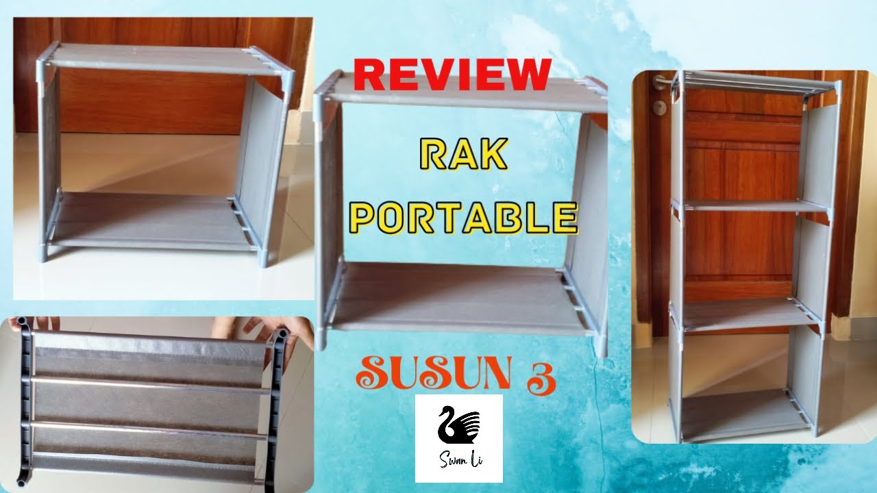 SwanLi UNBOXING REVIEW dan Merakit RAK PORTABLE SUSUN 3 - RAK PORTABLE ...