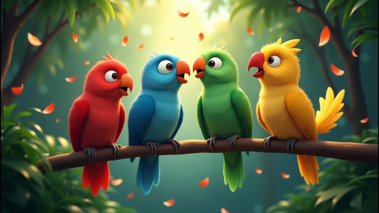 Rainbow Birds Song for Kids R1E0806 | Colorful Fun & Sing-Along | Toddler Learning Song| Jumpy ...