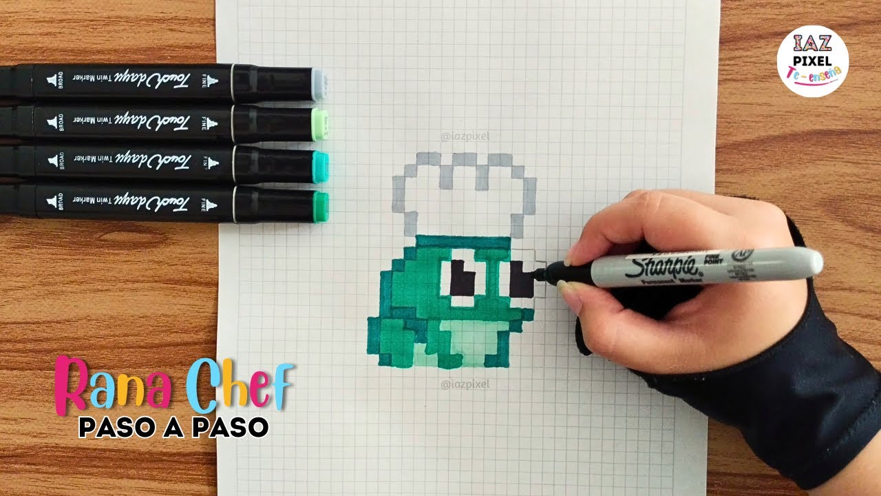 Como pintar una RANA CHEF en PIXEL ART – Tutorial paso a paso #rana ...