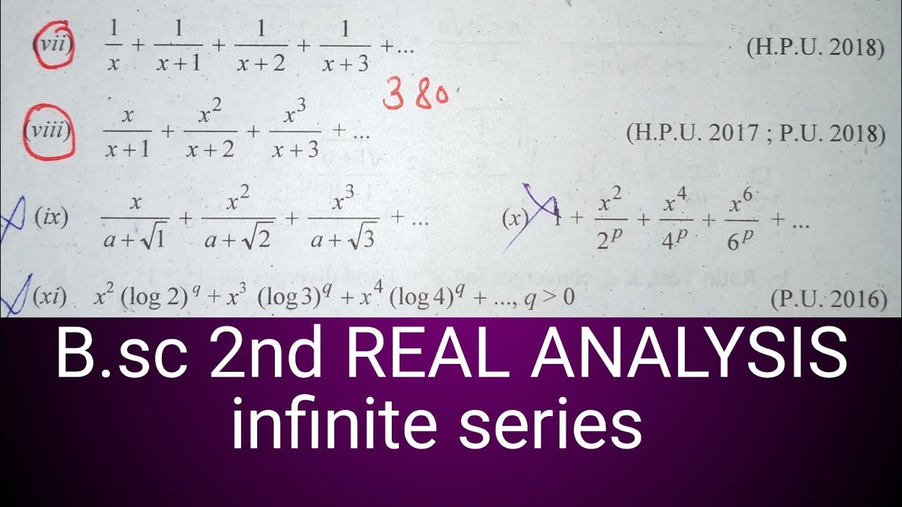 B.sc 2nd year | Real Analysis | infinite series | Ex-(vii) - YouTube
