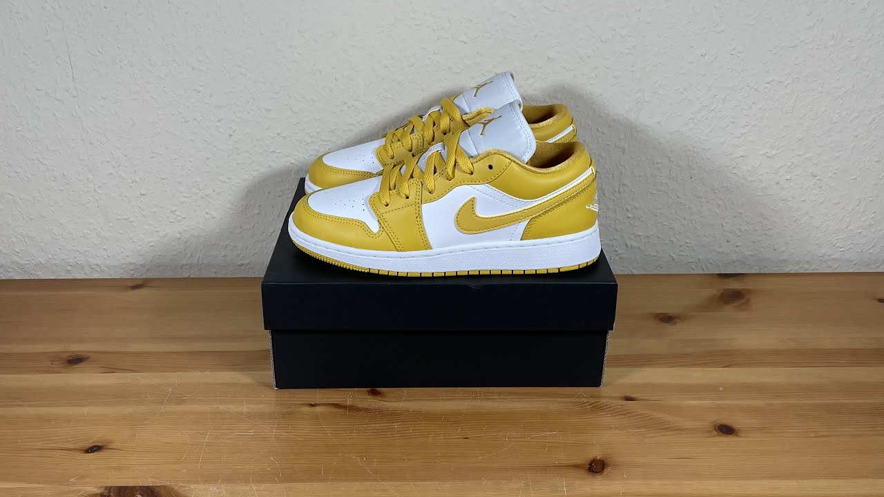 Nike Air Jordan 1 Low Mustard (GS) 553560-171 - YouTube