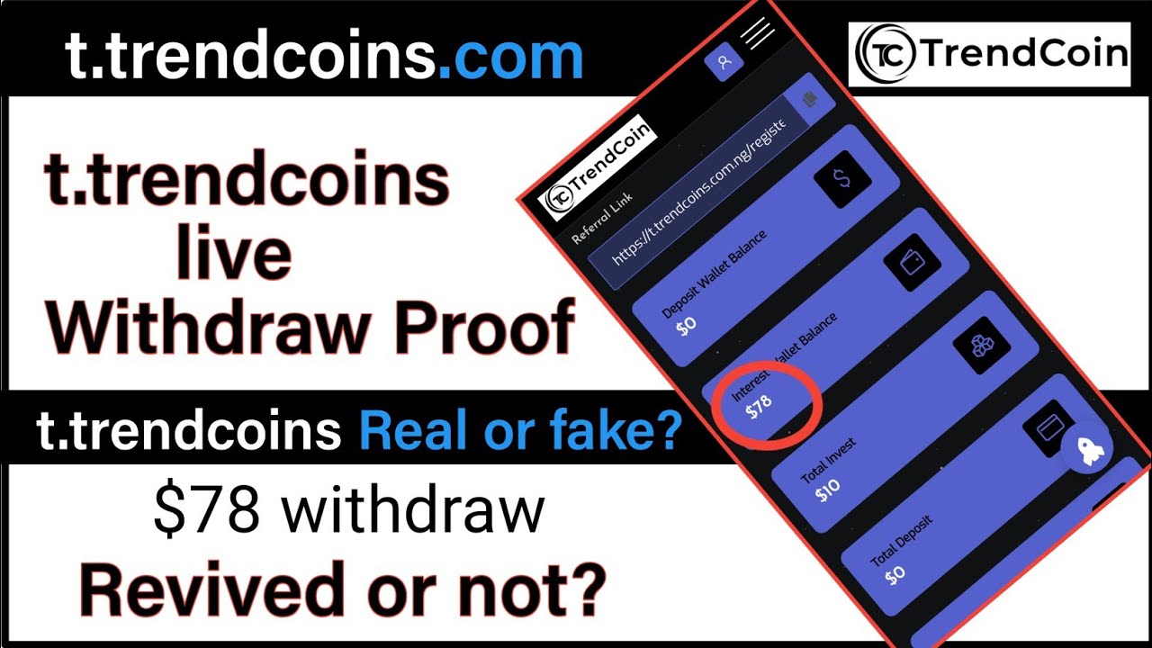 t.trendcoins website withdraw proof || t trend coins payment proof ...