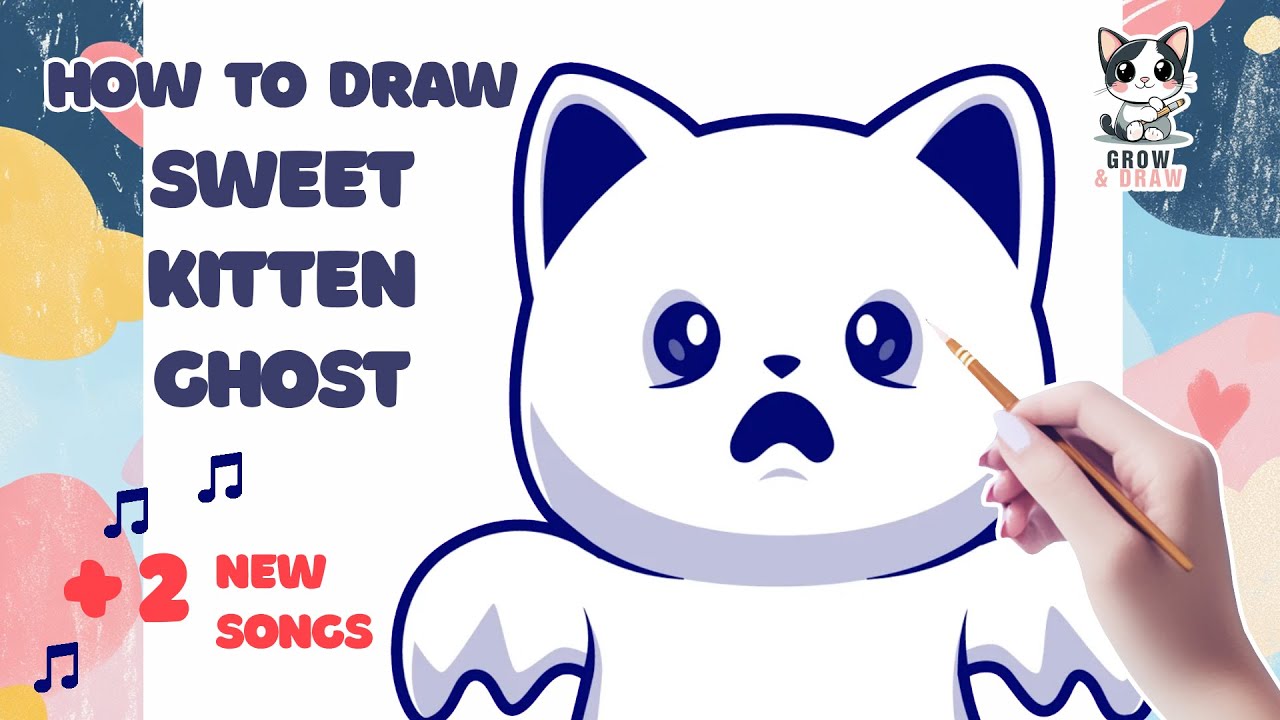 👻🐱 Cute Ghost Cat Step-by-Step Drawing – The Ghost Cat's Purr & The ...