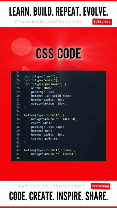 Using Html And Css To Create Registration Form Webdesign Htmlcss Codingtutorial Youtube