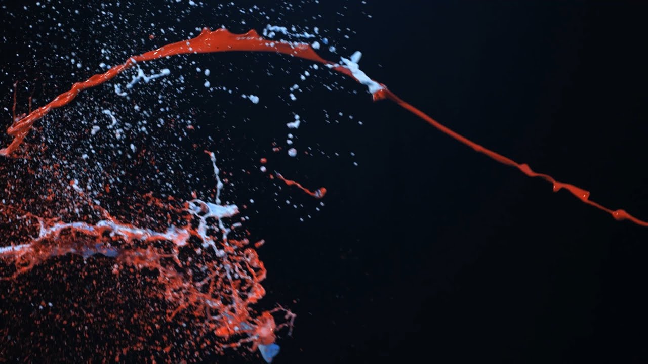 Free Slow Motion Footage: Red and White Paint Splatter - YouTube