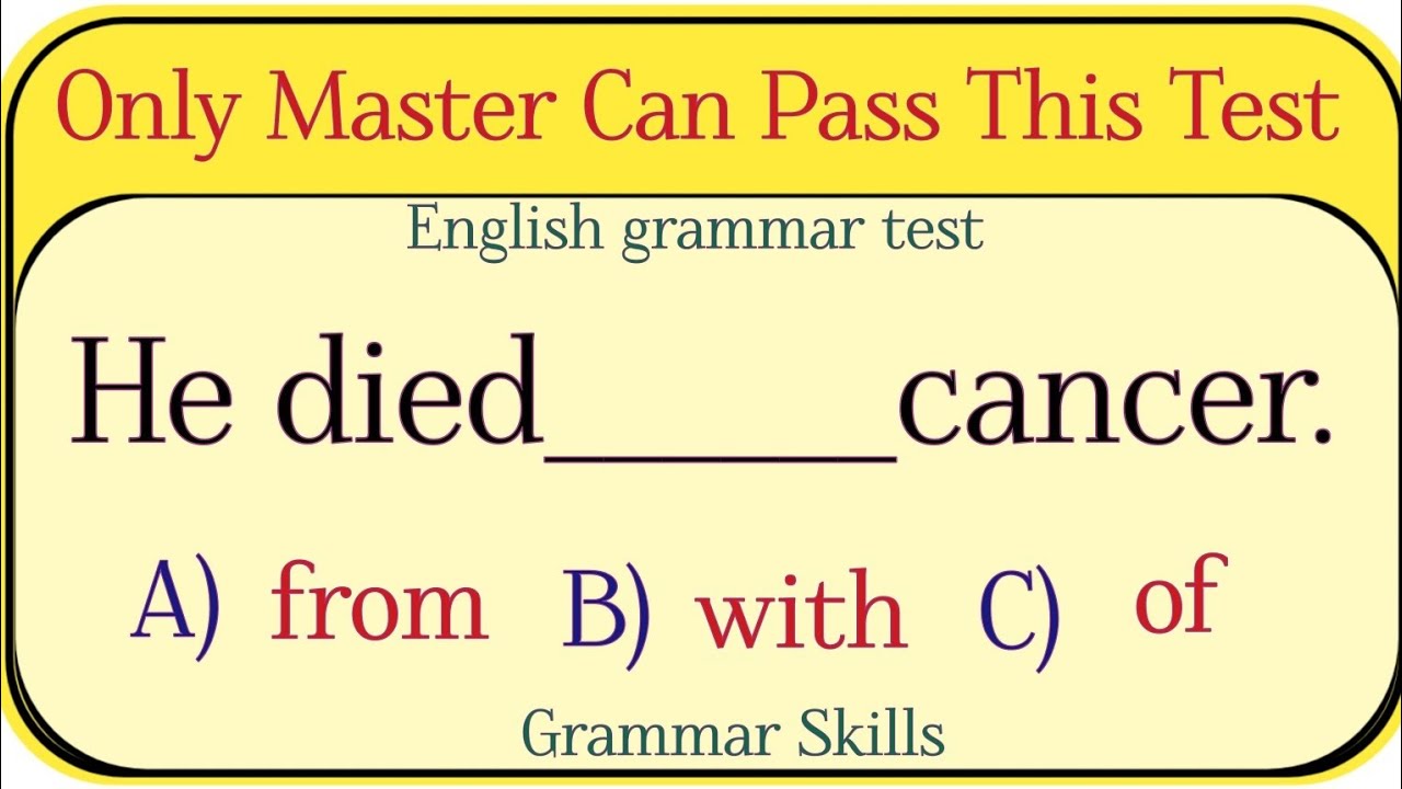Mixed Grammar Test Only Master Can Pass This Test - YouTube