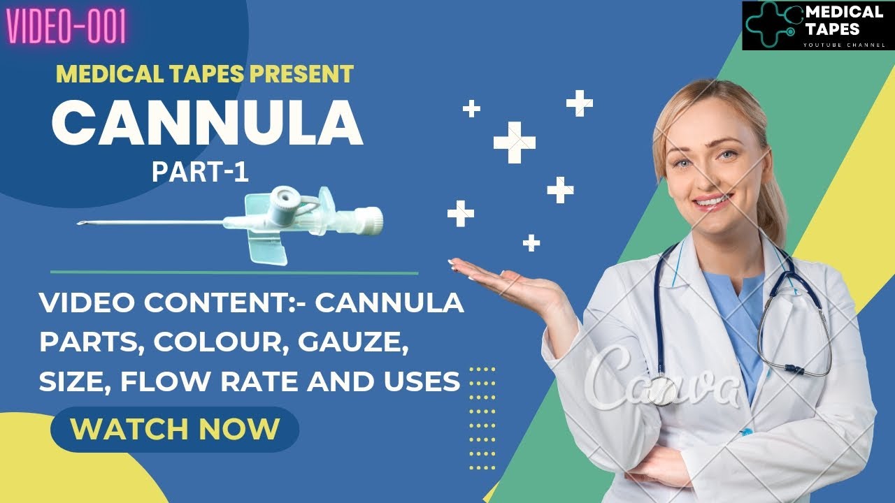 CANNULA | PARTS, COLOUR, GAUZE SIZE, FLOW RATE AND USES ||MEDICAL TAPES ...