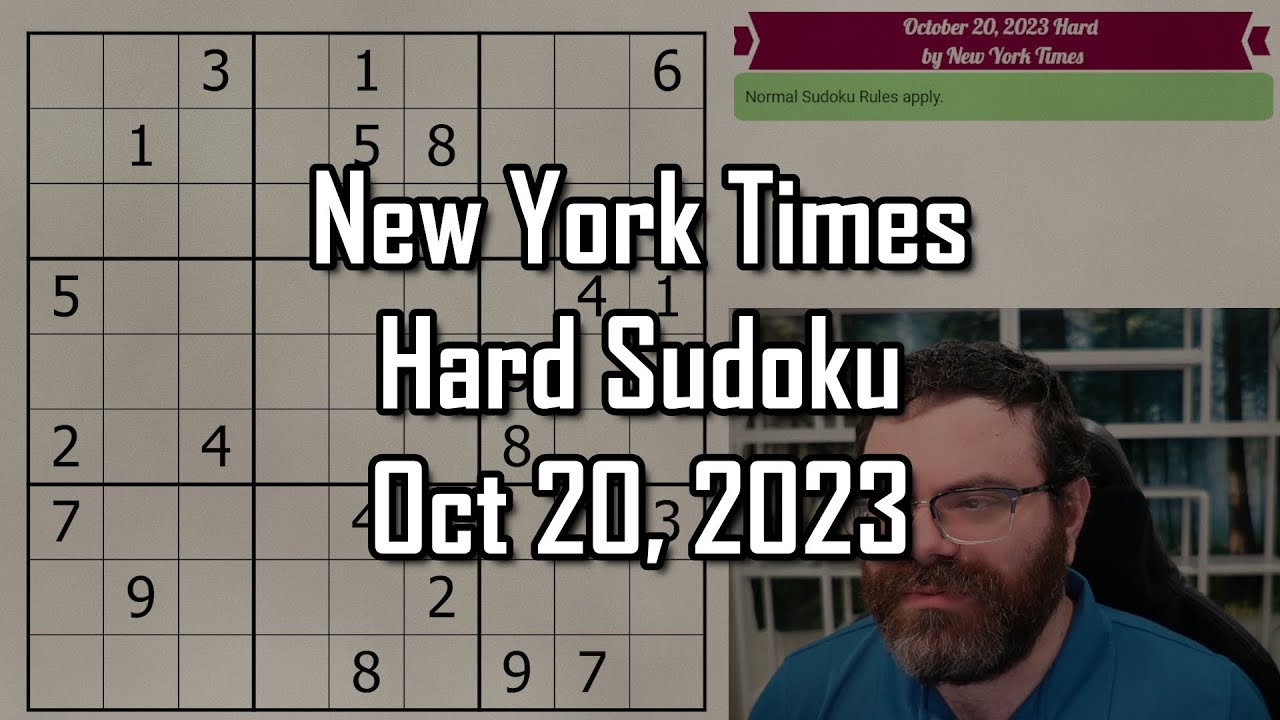 NYT Hard Sudoku Walkthrough October 20 2023 YouTube nyt-hard-sudoku-walkthrough-october-20-2023-youtube