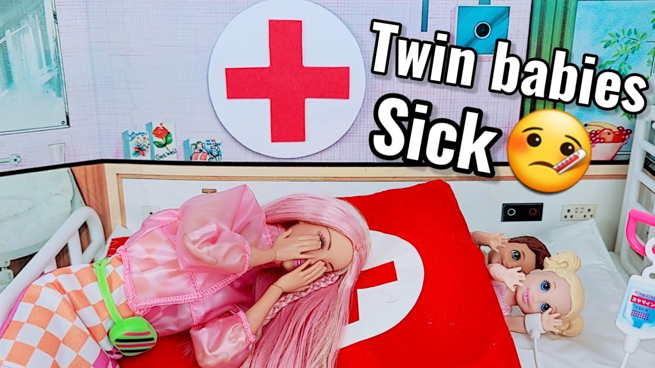 Barbie & Ken Family Hospital Routine 🏥 🤒 Twin babies are sick 👶👶🚑🏥 / 바비 ...