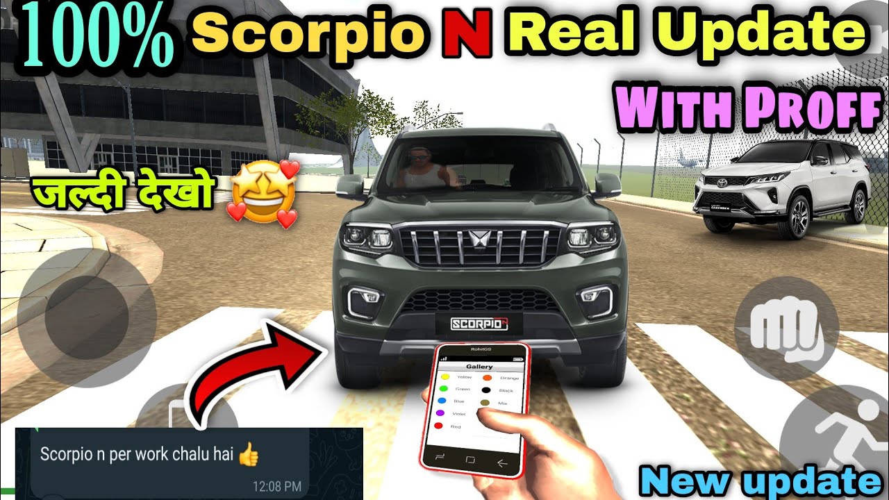 Scorpio N car real update in indian bike driving 3d|| Indian cars ...
