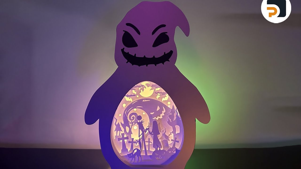 TUTORIAL How To Make Oogie Boogie Halloween Light Box - YouTube