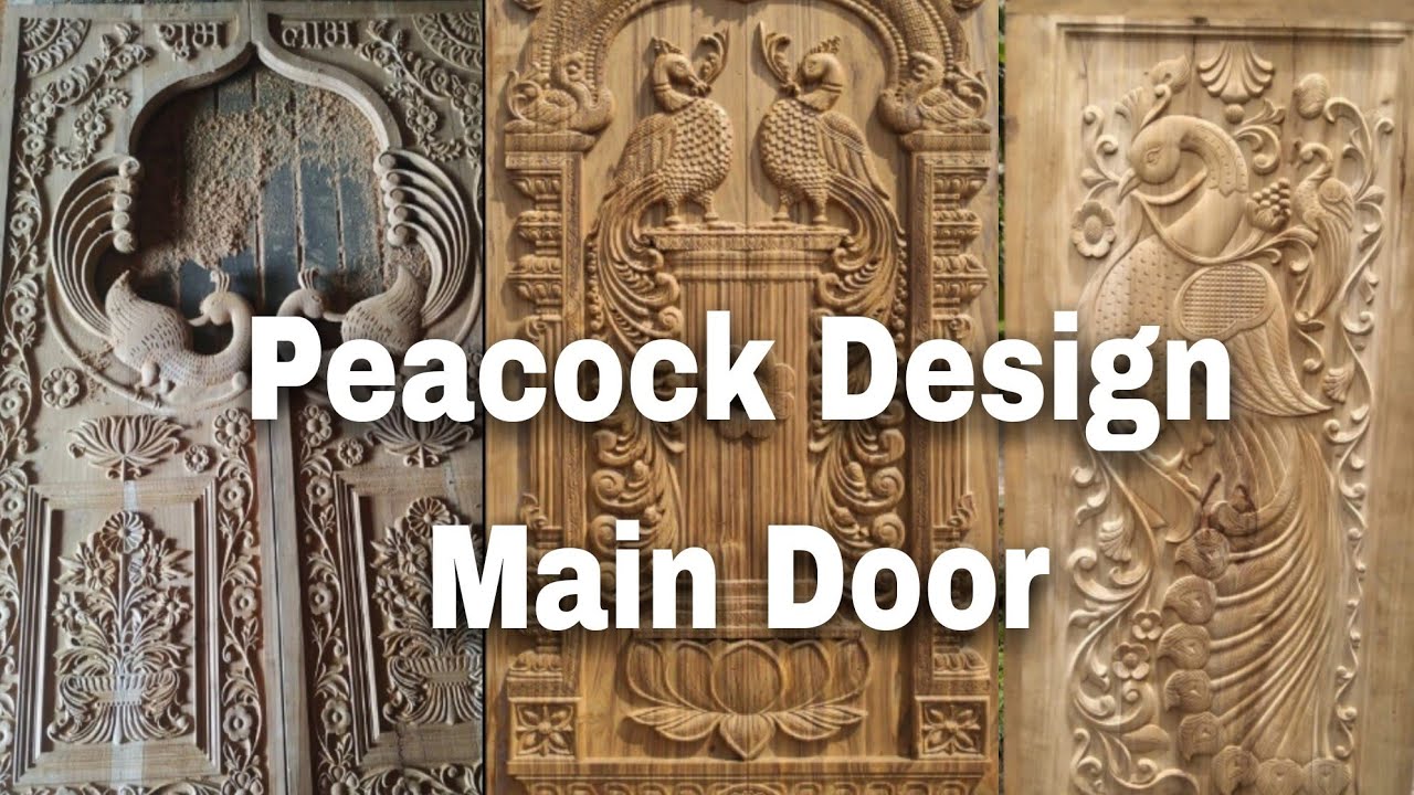 Peacock design door || Main Door Design Mayur Design wood door ...