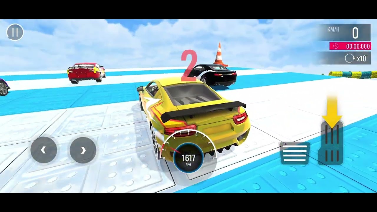 🏎️💨Epic car battle on sky track ! Crazy racing stunts and high speed ...