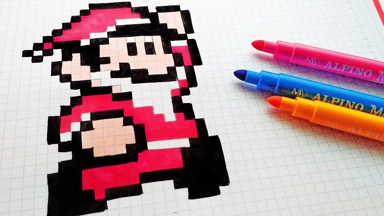 Handmade Pixel Art - How To Draw Santa Claus Mario Bros #pixelart - YouTube